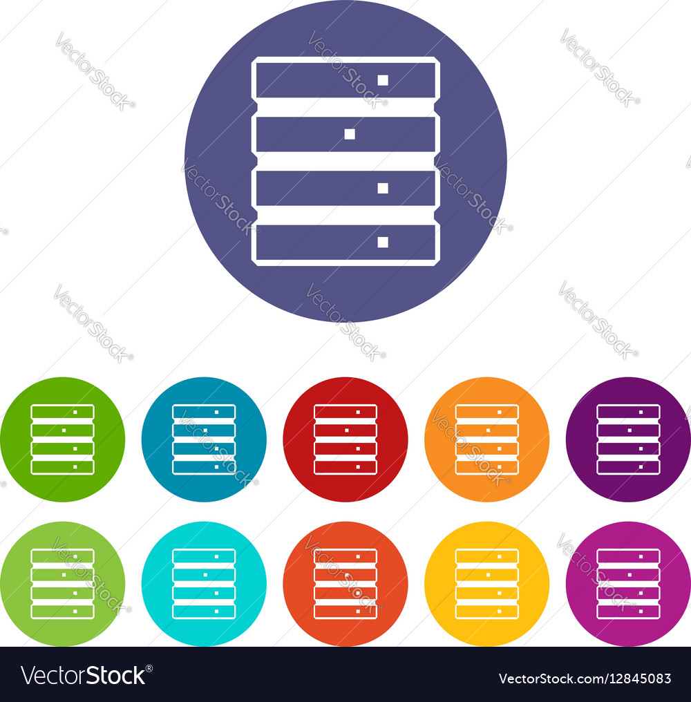 Database set icons Royalty Free Vector Image - VectorStock