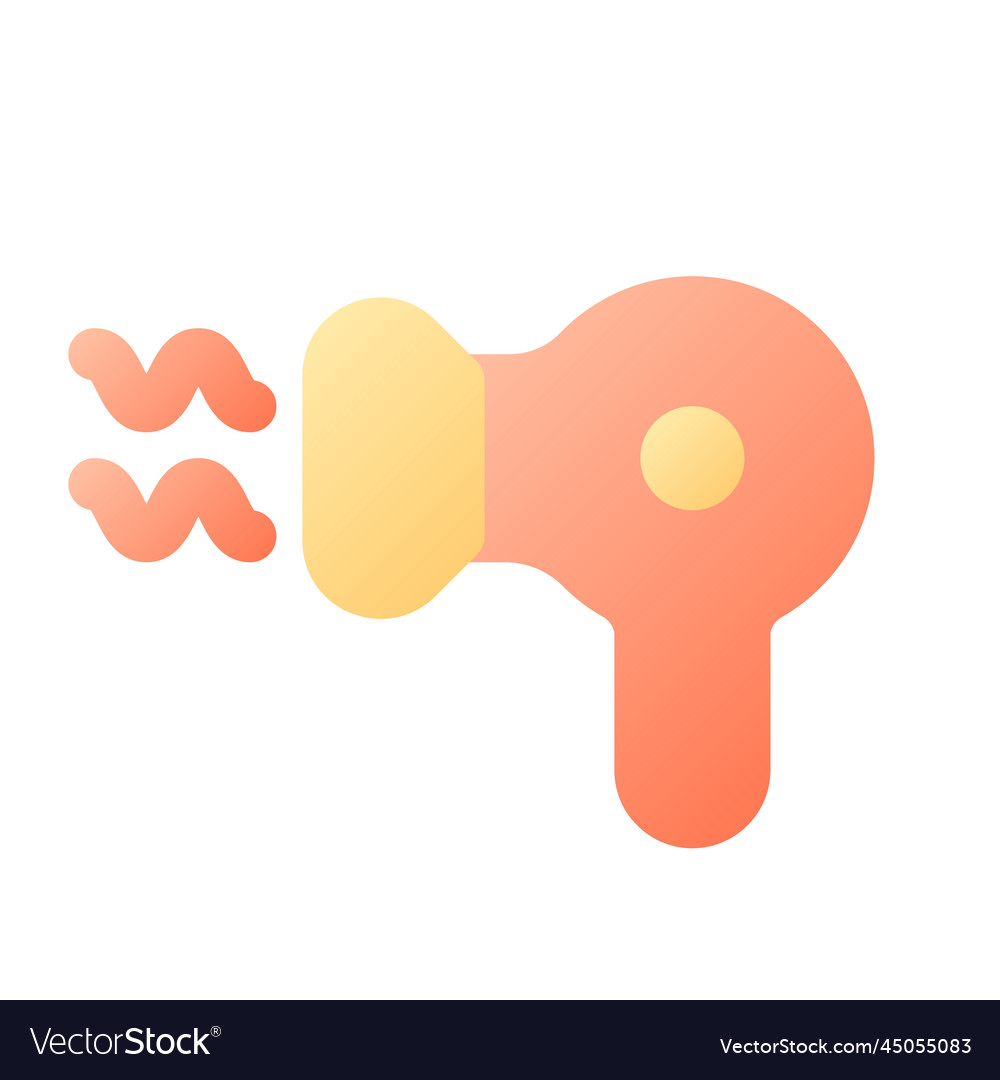 Hair dryer pixel perfect flat gradient color ui Vector Image Hair dryer pixel perfect flat gradient color ui Vector Image