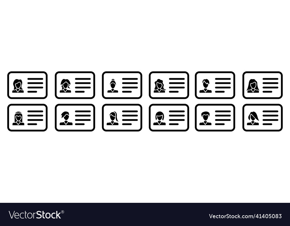 Id card icon set Royalty Free Vector Image - VectorStock