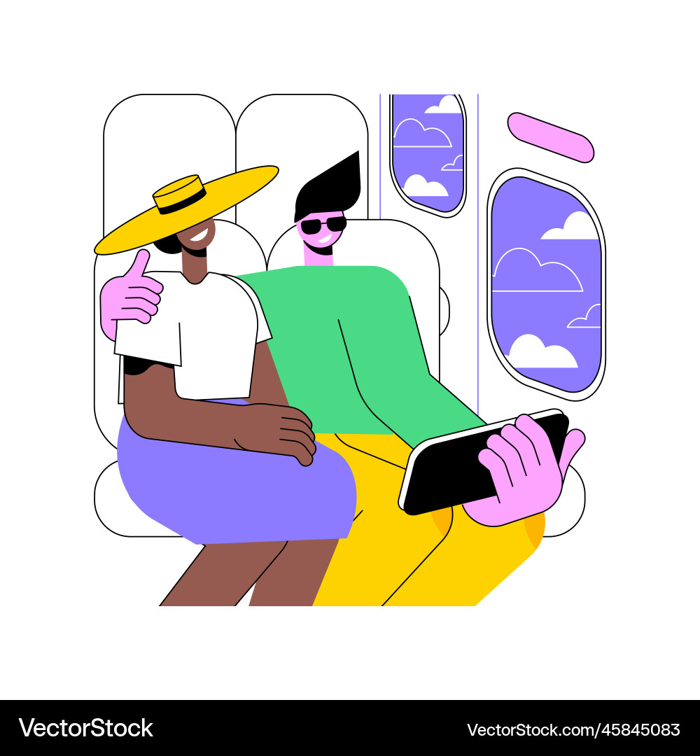 In the plane isolated cartoon Royalty Free Vector Image