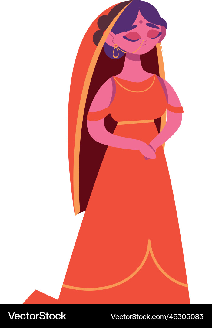 Indian woman character Royalty Free Vector Image