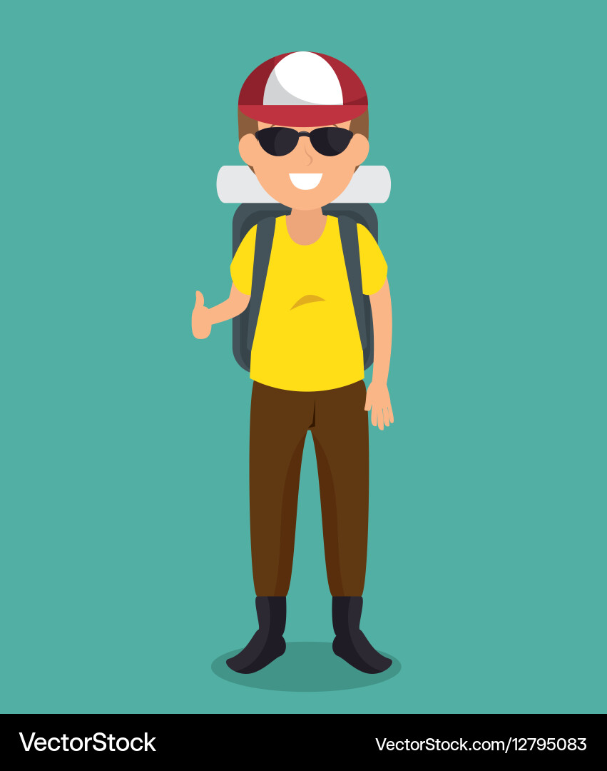 Man tourist avatar character Royalty Free Vector Image