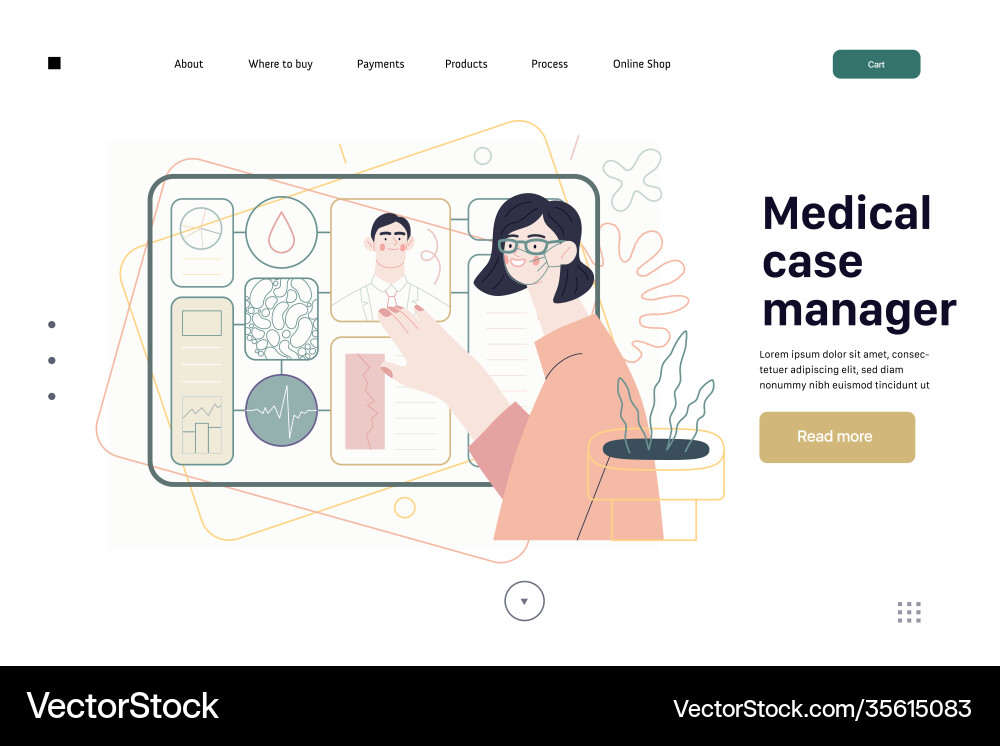 Medical insurance template - case manager Vector Image