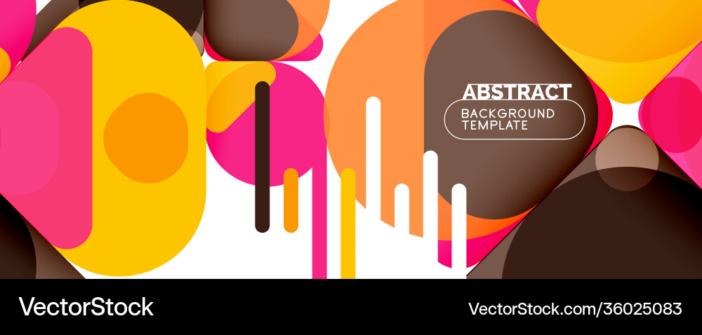 Modern geometric round shapes and dynamic lines Vector Image