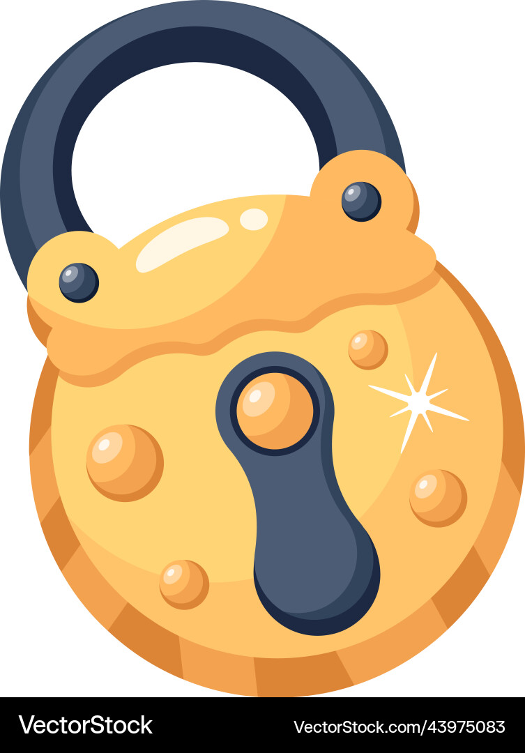 Modern vintage lock flat icon download Royalty Free Vector
