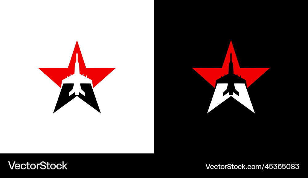 Powerful and modern jet star logo design Vector Image