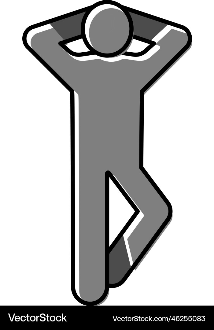 Relax man silhouette color icon Royalty Free Vector Image