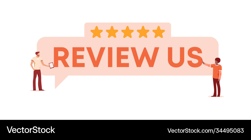 Review us poster feedback from customers Vector Image