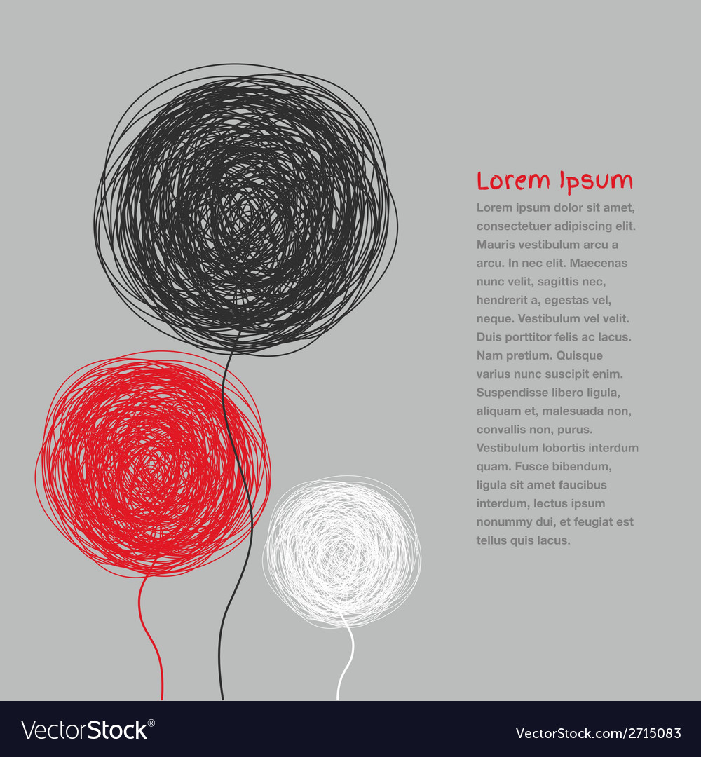 Scribble floral design elements Royalty Free Vector Image