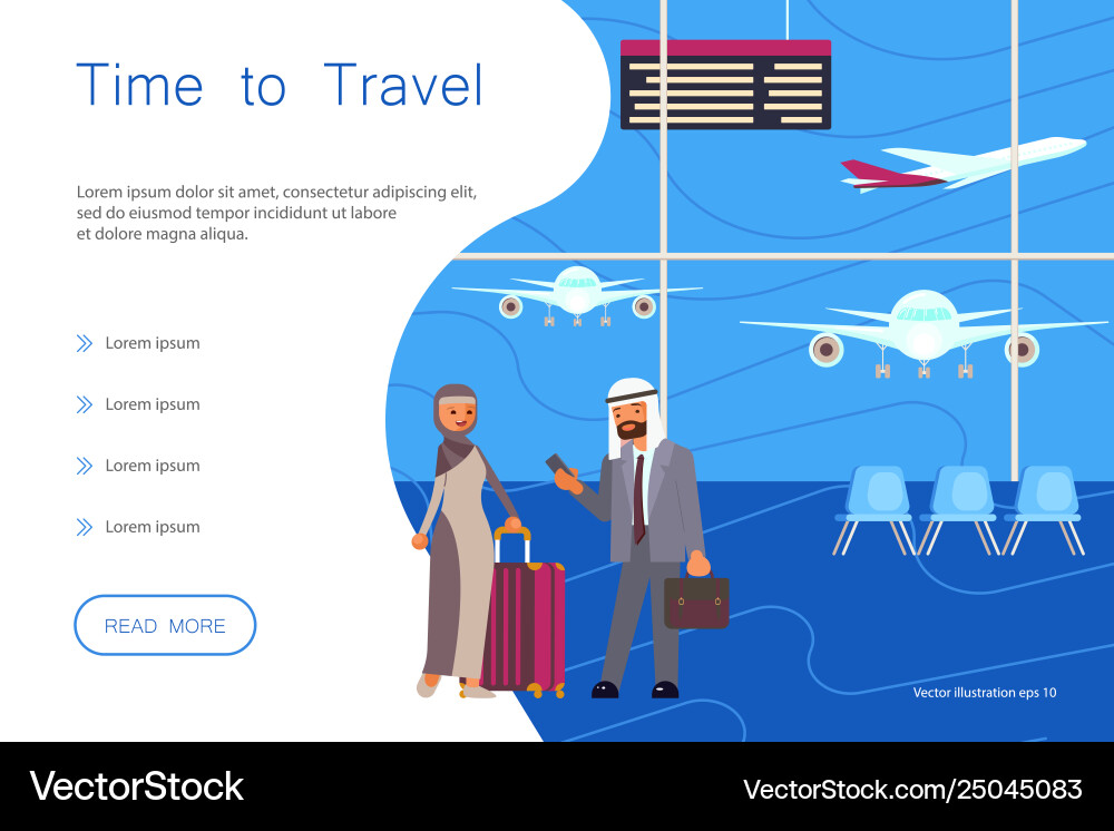 Time for travel website landing template Vector Image