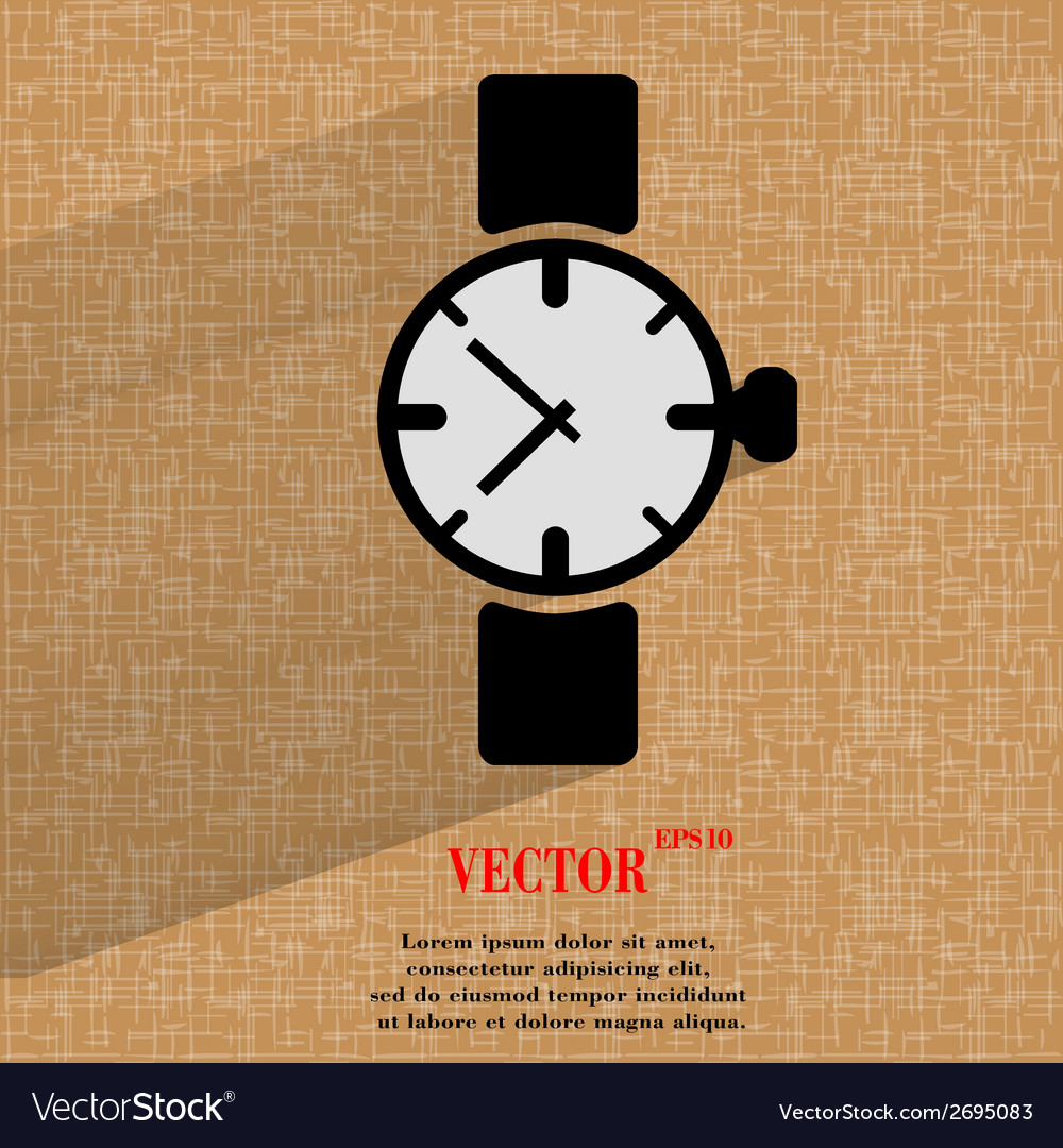 Watchclock flat modern web button on a flat Vector Image
