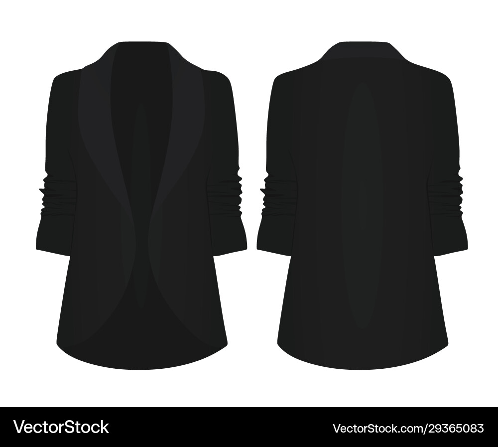 Women black open jumper Royalty Free Vector Image
