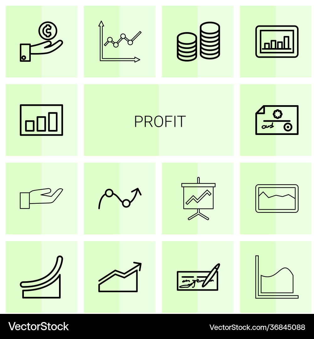 14 profit icons Royalty Free Vector Image - VectorStock