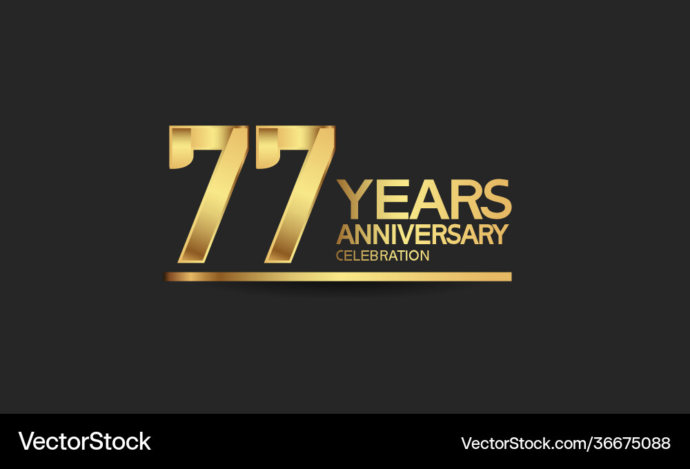 77 years anniversary celebration with elegant Vector Image