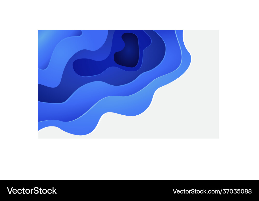 Abstract blue white paper cut 3d layers Royalty Free Vector