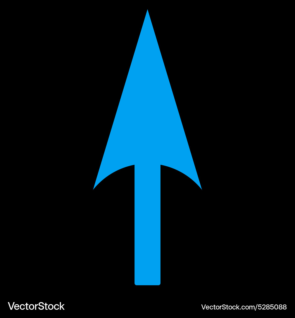 Arrow Axis Y flat blue color icon Royalty Free Vector Image