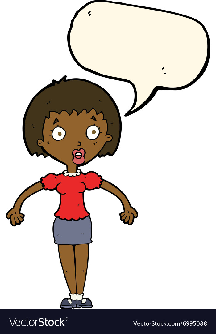 Cartoon confused woman shrugging shoulders Vector Image