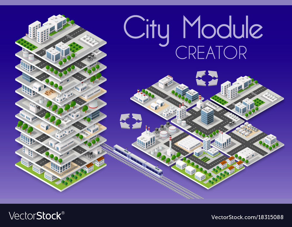 City module creator Royalty Free Vector Image - VectorStock