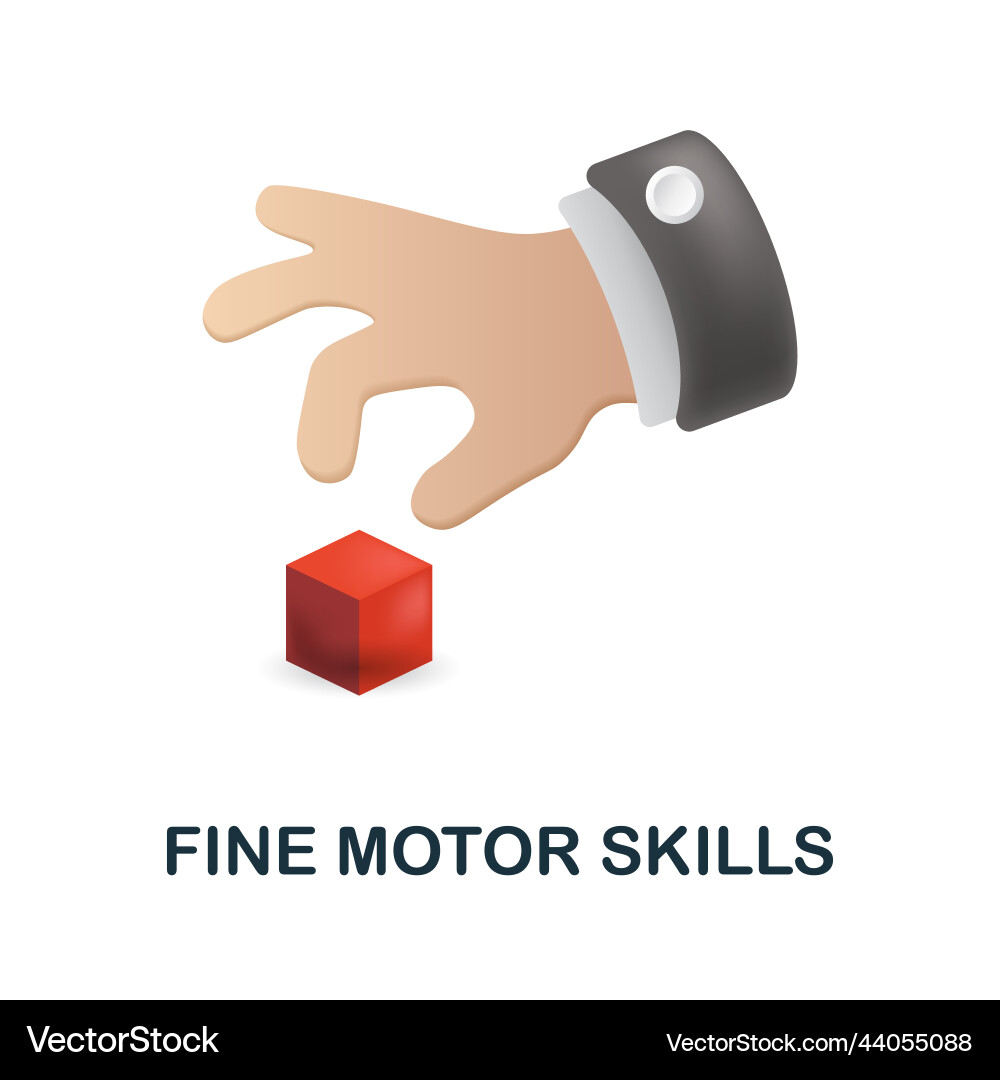 Fine motor skills icon 3d from cognitive Vector Image