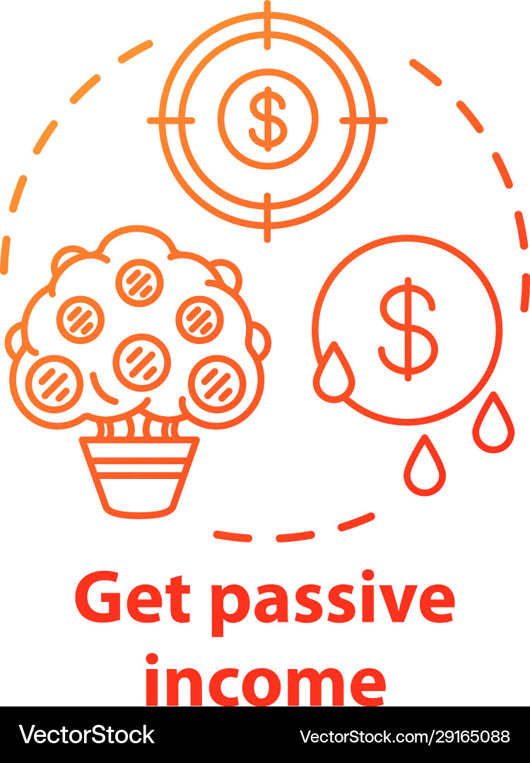 Get passive income concept icon savings idea thin Vector Image