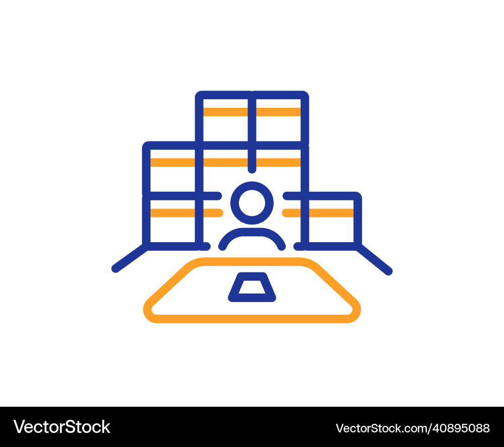 Inventory line icon warehouse manager sign Vector Image