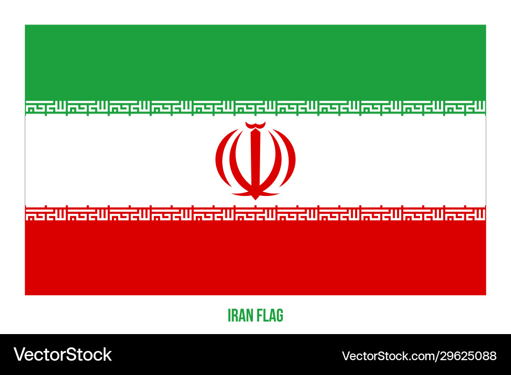 Iran flag on white background national Royalty Free Vector