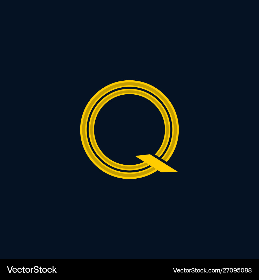 Letter q point center creative modern logo Vector Image