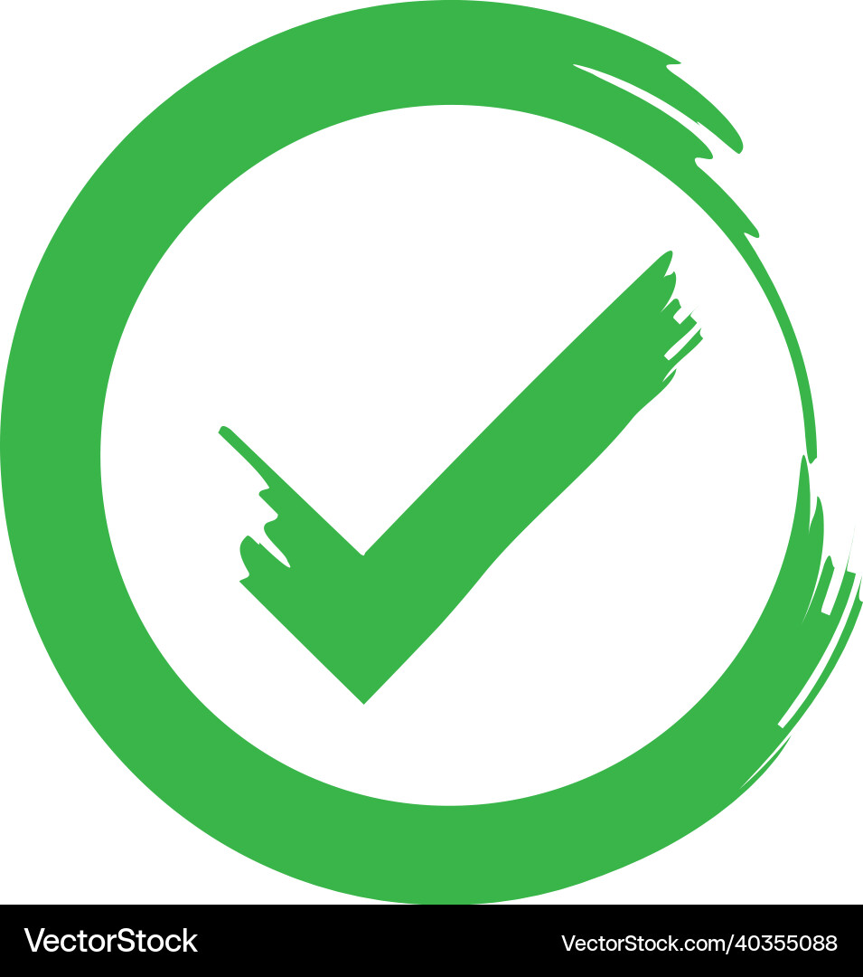 Logo symbol iconapprove or chec Royalty Free Vector Image