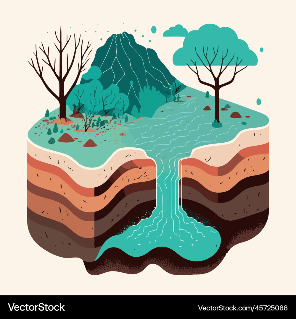 Nature displaying aquifer water Royalty Free Vector Image