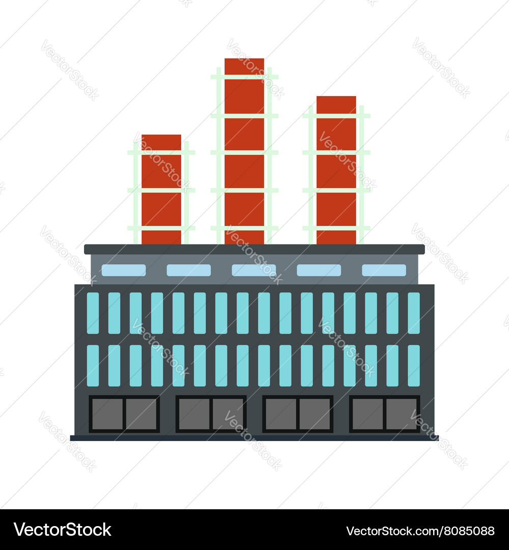 Plant industrial building icon Royalty Free Vector Image