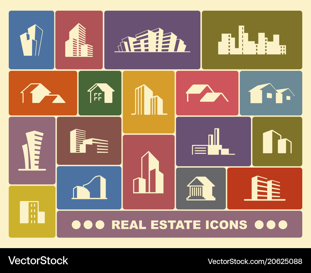 Real estate icons Royalty Free Vector Image - VectorStock