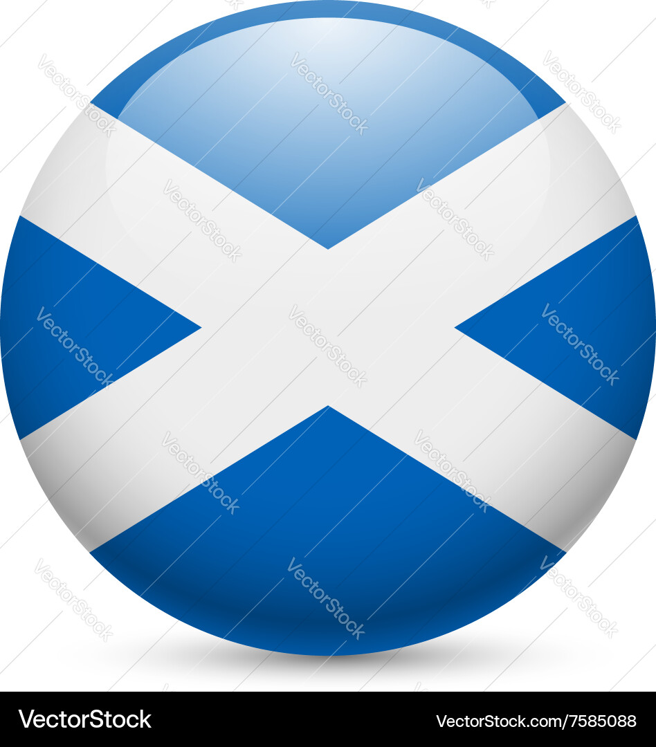 Round glossy icon scotland Royalty Free Vector Image