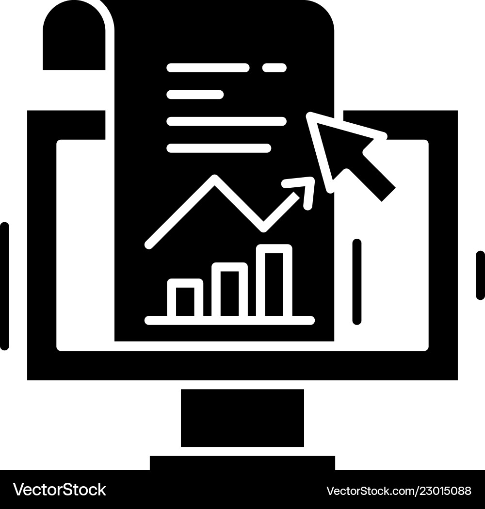 Sales statistics black icon sign Royalty Free Vector Image