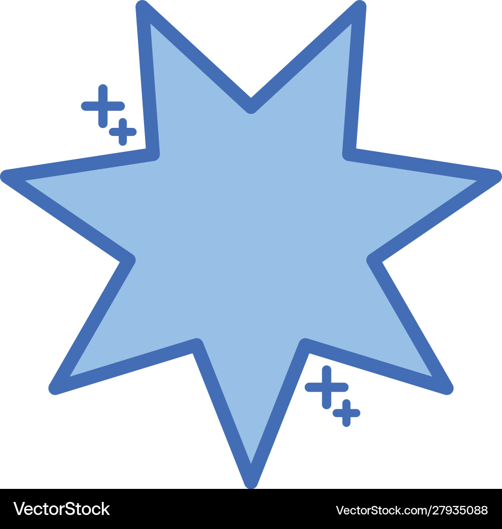 Star seven pointed fill style icon Royalty Free Vector Image