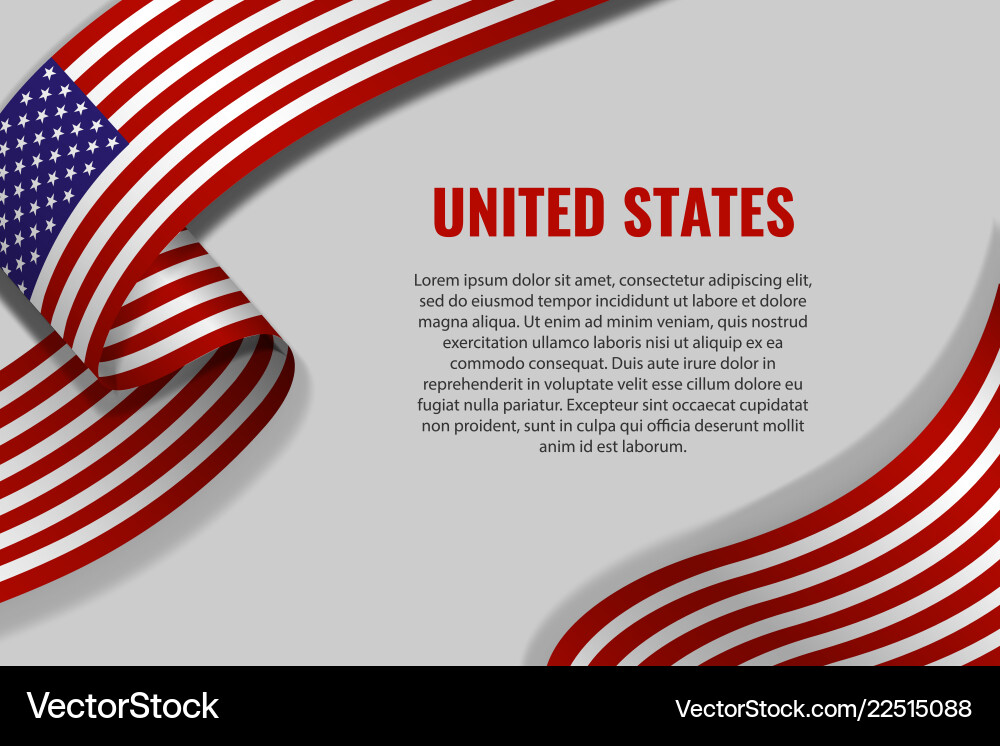 Waving ribbon with flag Royalty Free Vector Image
