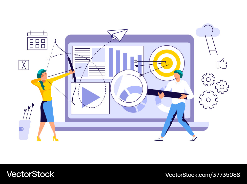Web search flat design business people concept Vector Image