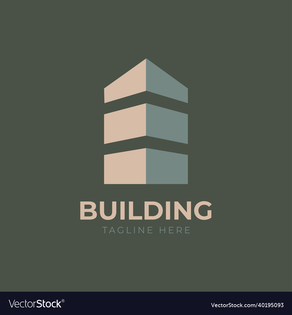 Abstract geometric logo icon building Royalty Free Vector