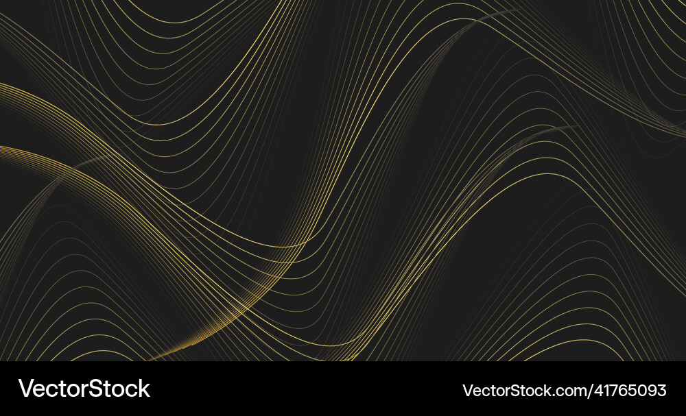 Abstract luxury gold wavy lines on dark Royalty Free Vector