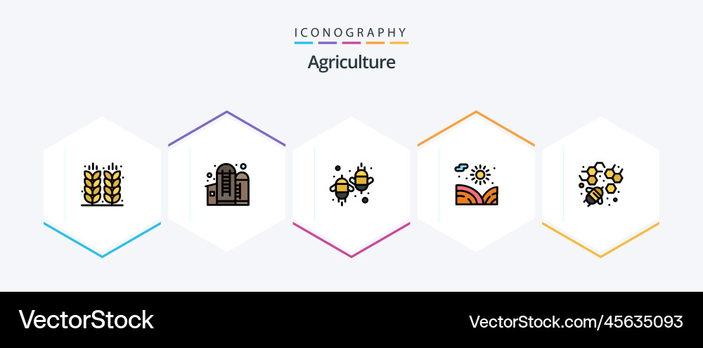 Agriculture 25 filledline icon pack including Vector Image