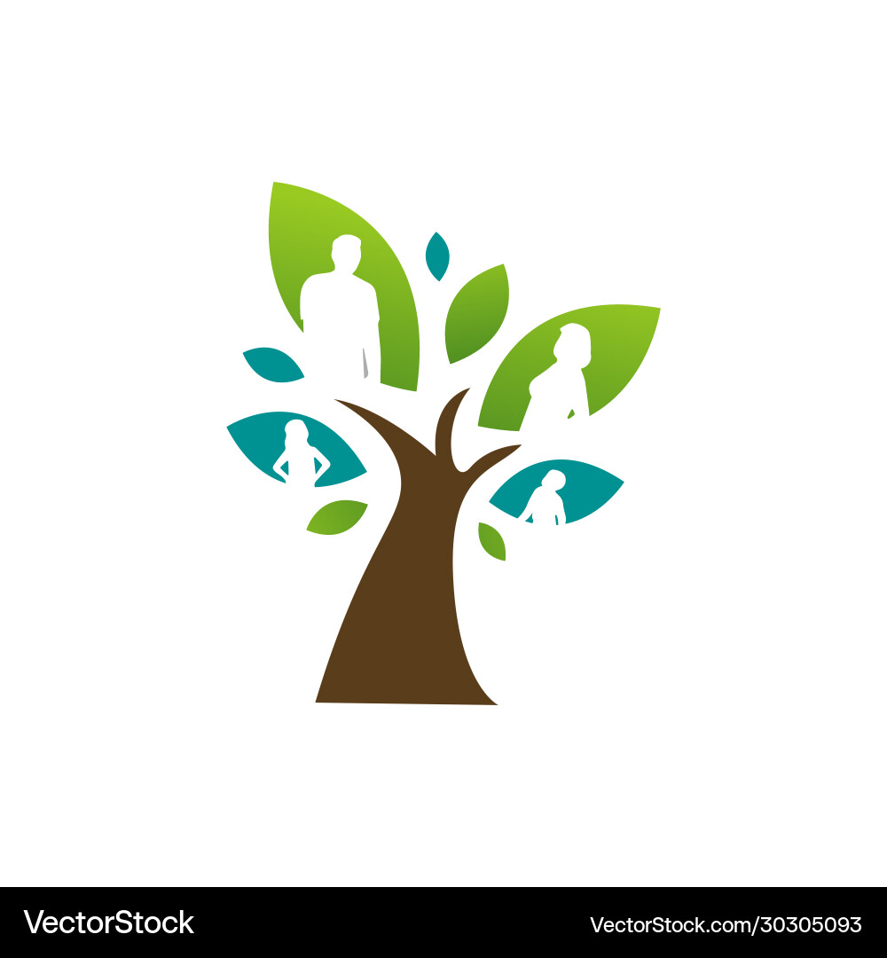 Creative concept human tree family logo icon Vector Image