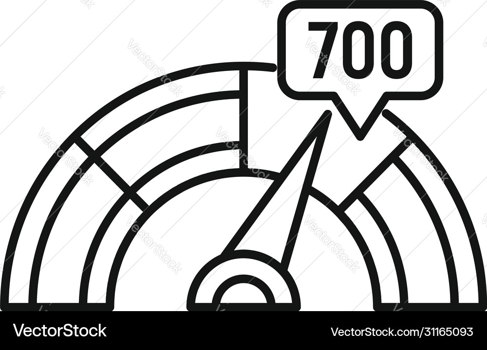 Credit score indicator icon outline style Vector Image
