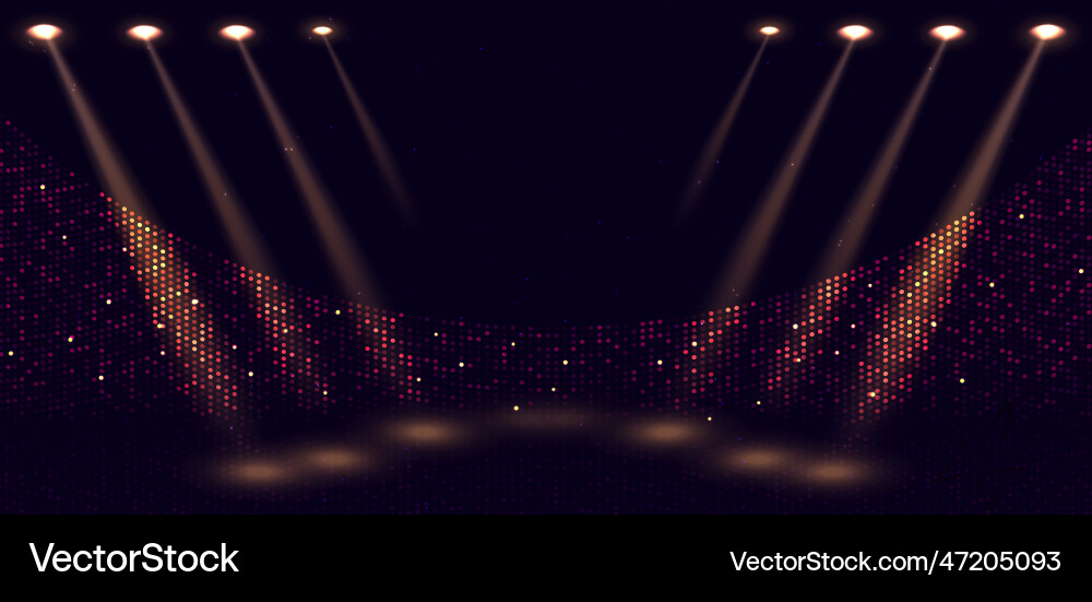 Elegant golden stage horizontal glowing Royalty Free Vector