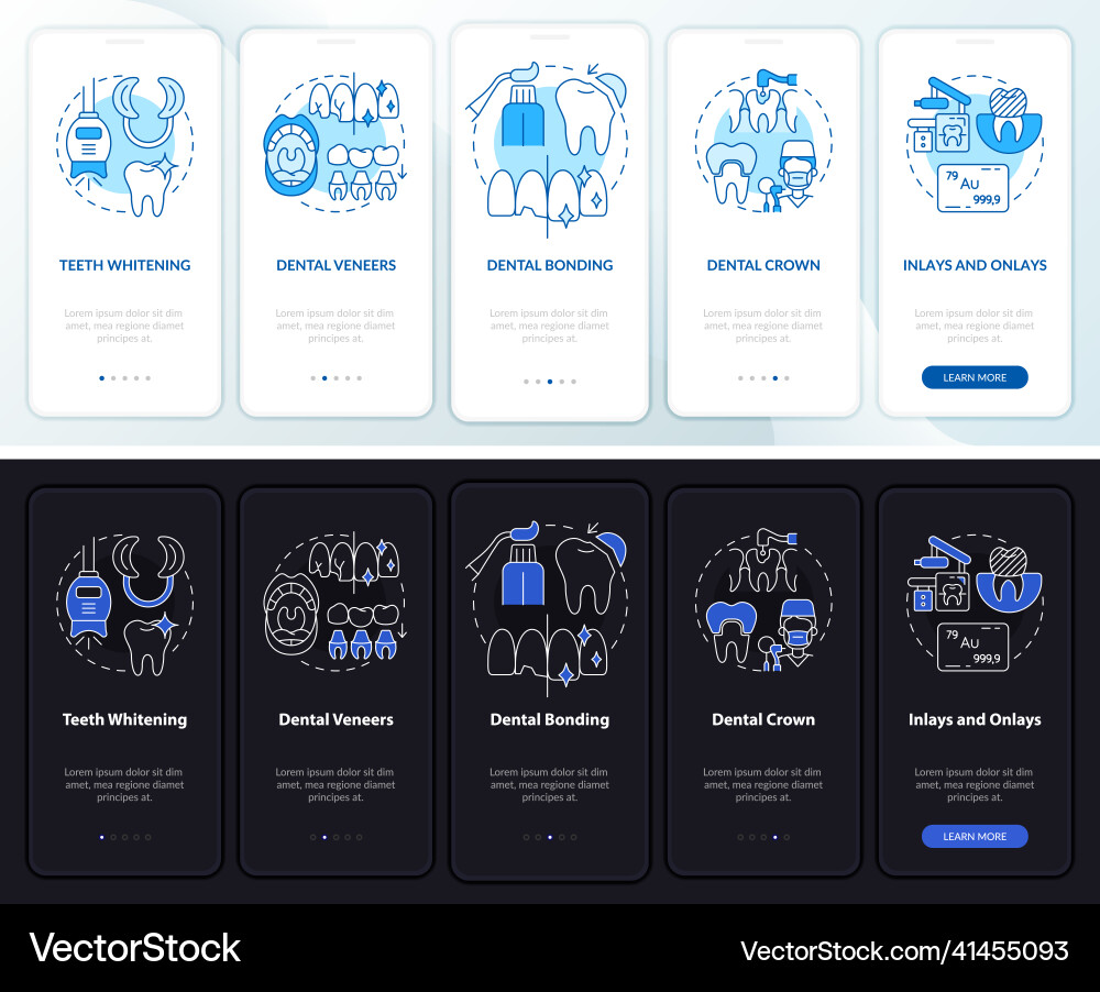 Esthetic dentistry types night and day mode Vector Image