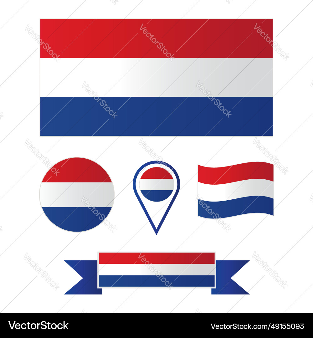 Flag of netherlands collection flags Royalty Free Vector