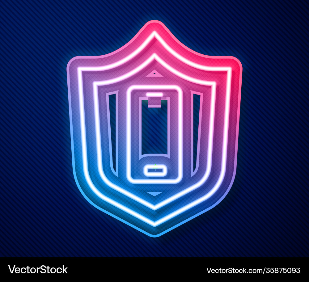 Glowing neon line smartphone mobile phone Vector Image
