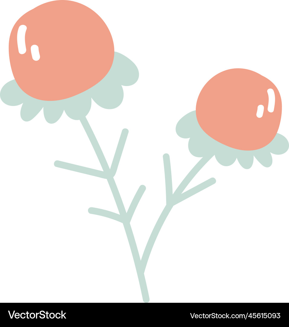 Hand drawn abstract wildflower flat icon Vector Image