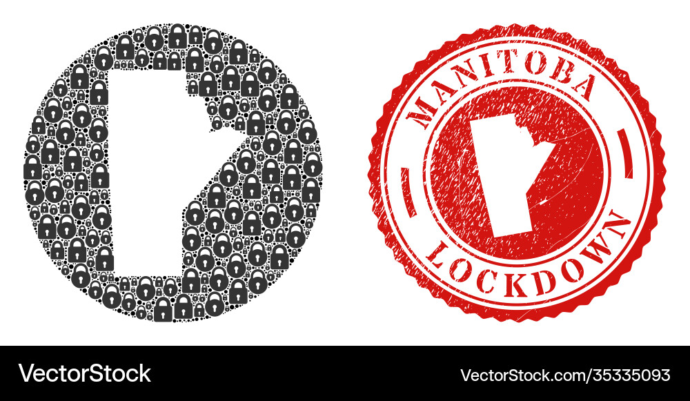 Lockdown scratched stamp and lock mosaic inverted Vector Image