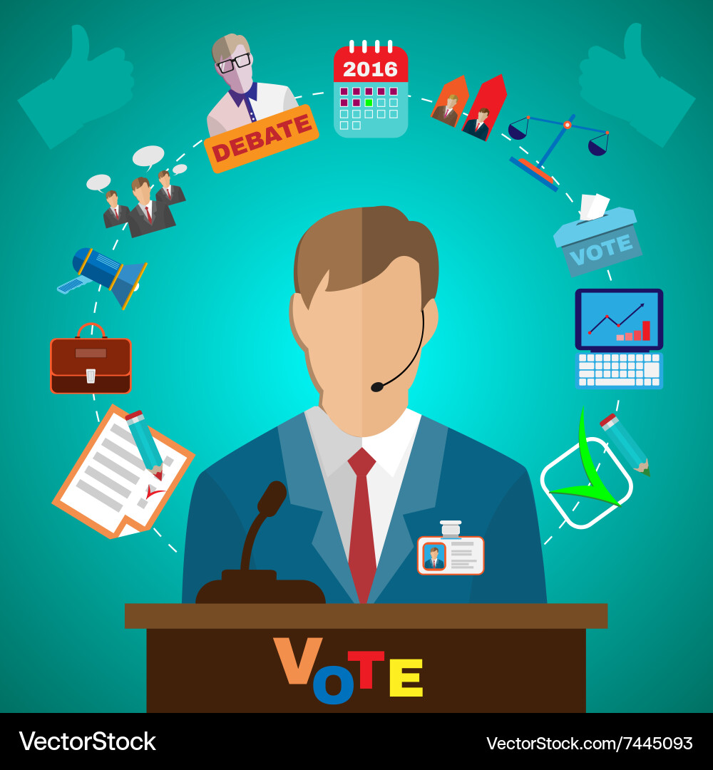 Presidential debates icons Royalty Free Vector Image