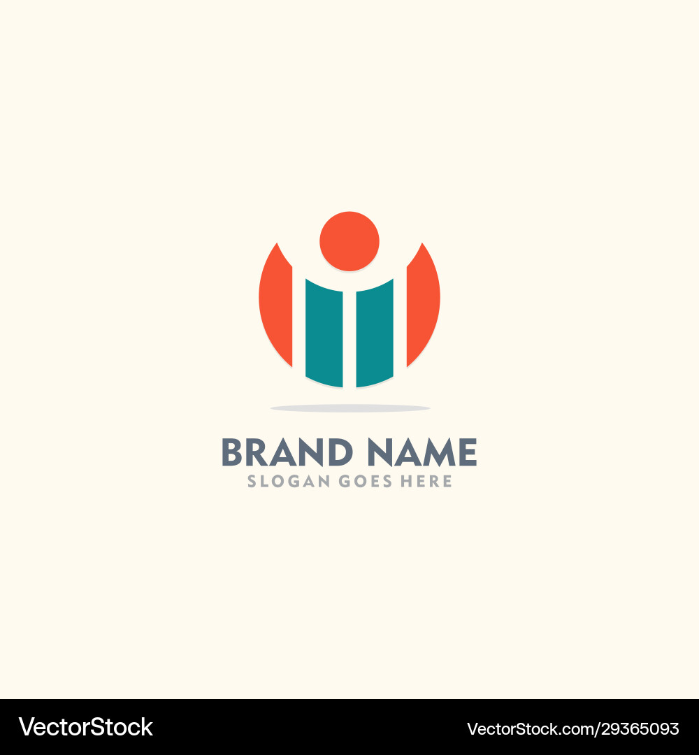 Round abstract people business logo Royalty Free Vector