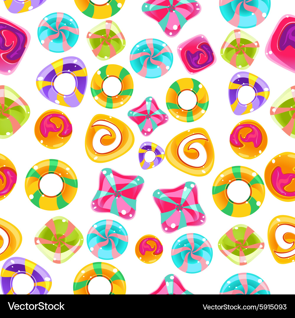 Seamless background with colorful candies Vector Image